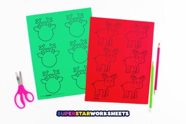 Reindeer Template (Free Printables) - Superstar Worksheets