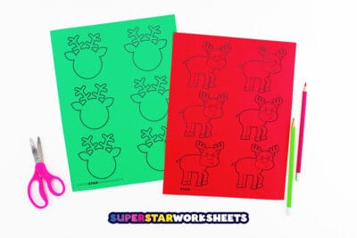 Reindeer Template (Free Printables) - Superstar Worksheets