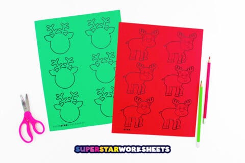Reindeer Template (Free Printables) - Superstar Worksheets