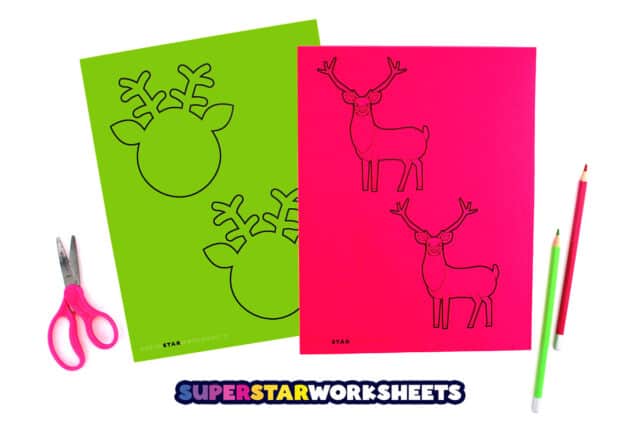 Reindeer Template (Free Printables) - Superstar Worksheets