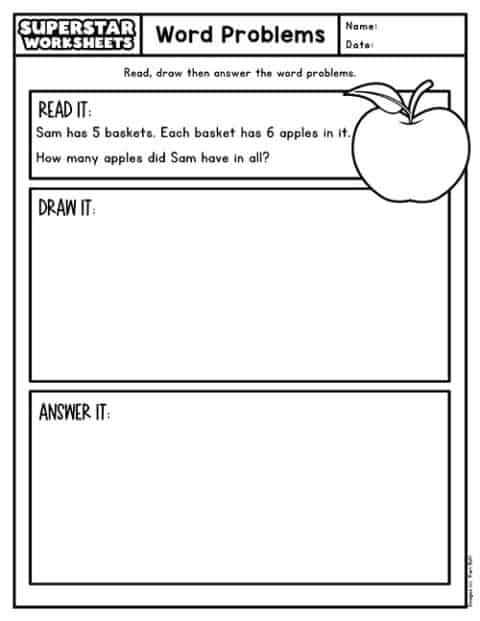 Multiplication Word Problems - Superstar Worksheets