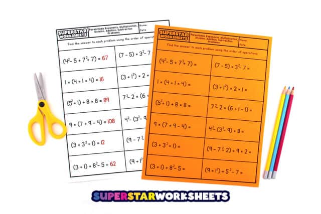 Order of Operations Worksheets - Superstar Worksheets
