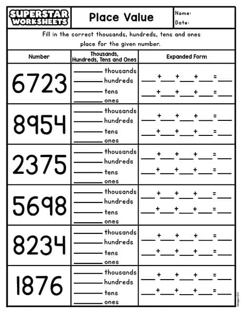 Place Value Worksheet Hundreds Place Value Worksheet Hundreds