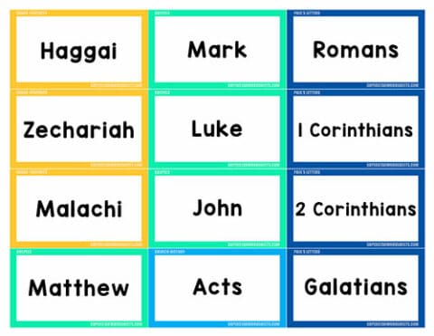 Books of the Bible Flashcards - Superstar Worksheets