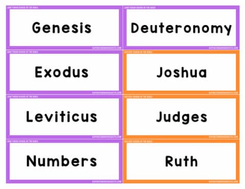 Books of the Bible Flashcards - Superstar Worksheets