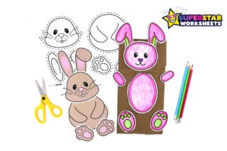 Bunny Template (Free Printables) - Superstar Worksheets
