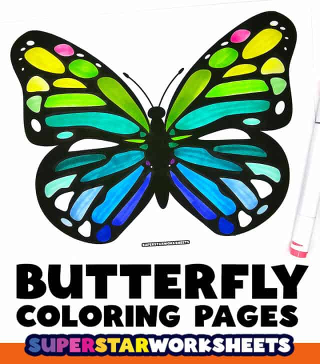 Beautiful Butterflies Coloring Page - Superstar Worksheets
