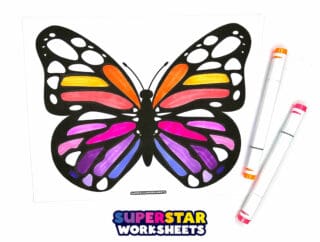 Beautiful Butterflies Coloring Page - Superstar Worksheets