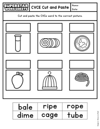 CVCE Words Worksheets - Superstar Worksheets