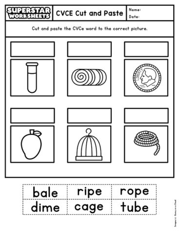 CVCE Words Worksheets - Superstar Worksheets