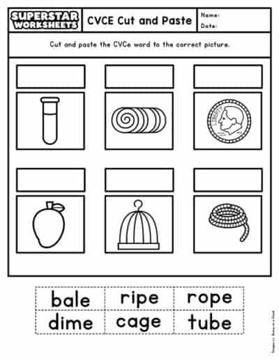 CVCE Words Worksheets - Superstar Worksheets