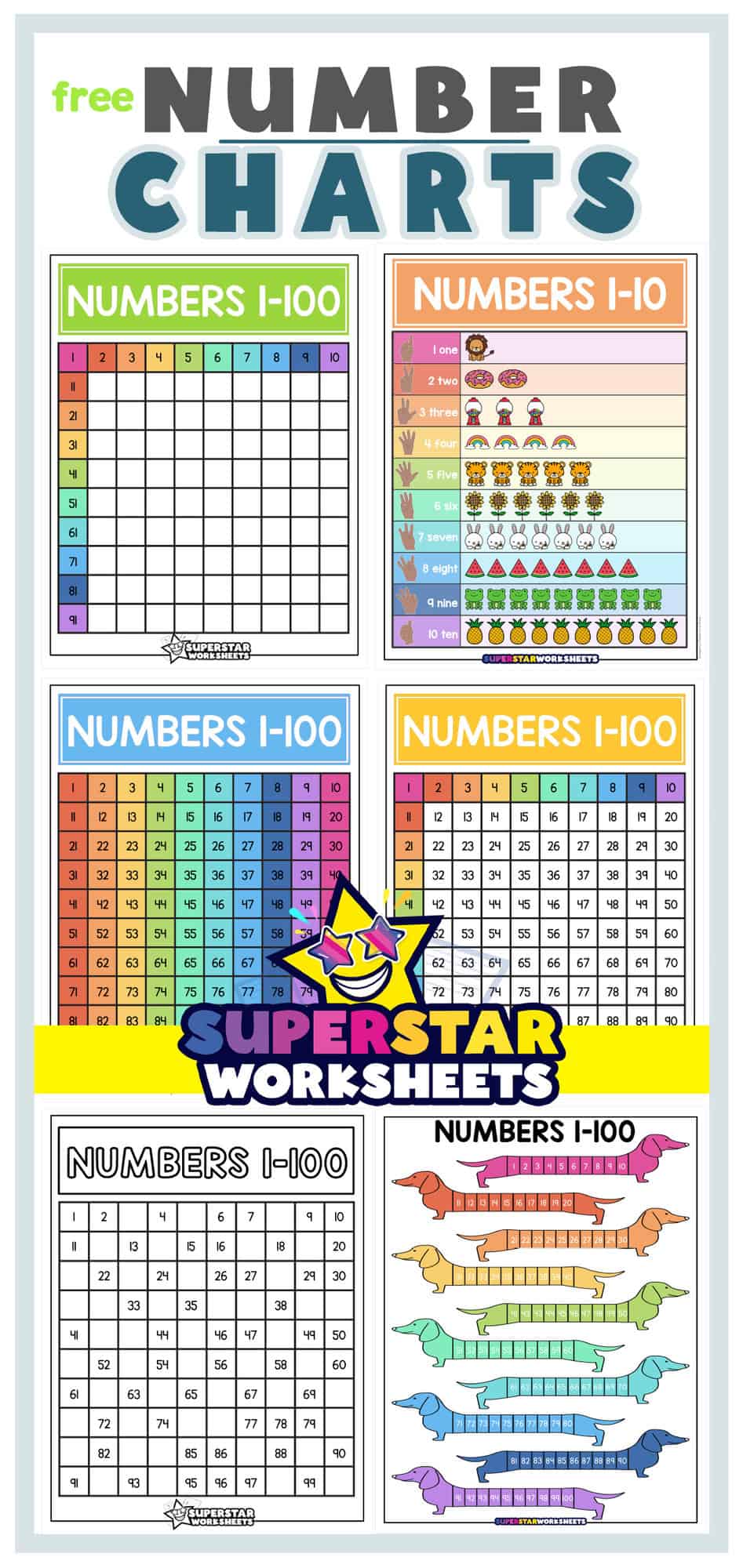 Number Charts - Superstar Worksheets