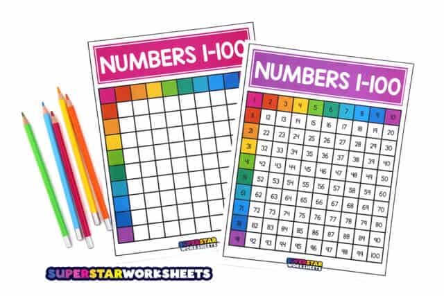 Number Charts - Superstar Worksheets