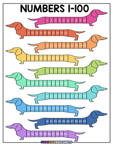 Number Charts - Superstar Worksheets