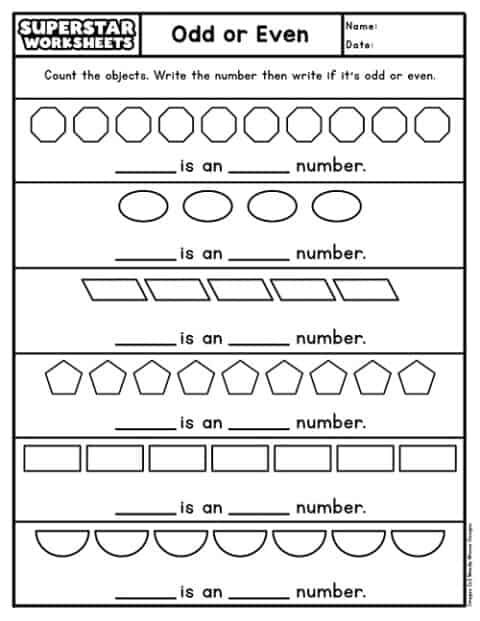 Odd and Even Number Worksheets - Superstar Worksheets