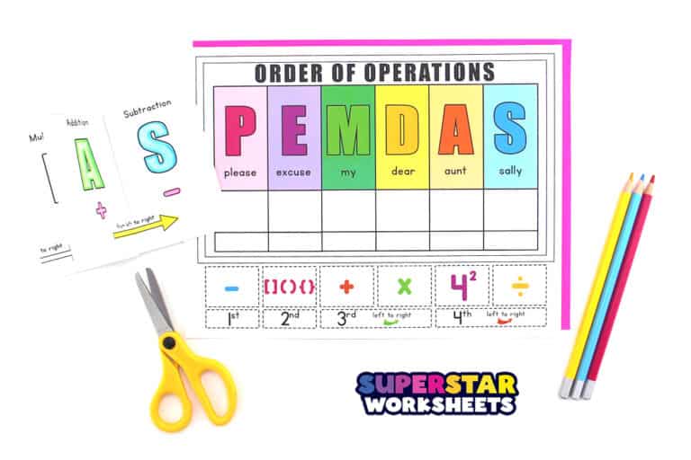 PEMDAS Chart - Superstar Worksheets