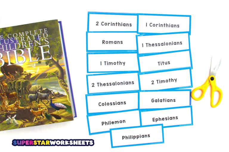 Books of the Bible Flashcards - Superstar Worksheets