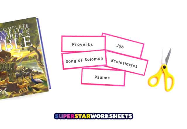 Books of the Bible Flashcards - Superstar Worksheets