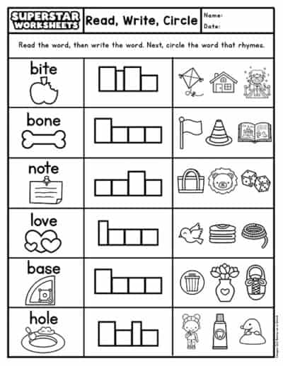 CVCE Words Worksheets - Superstar Worksheets