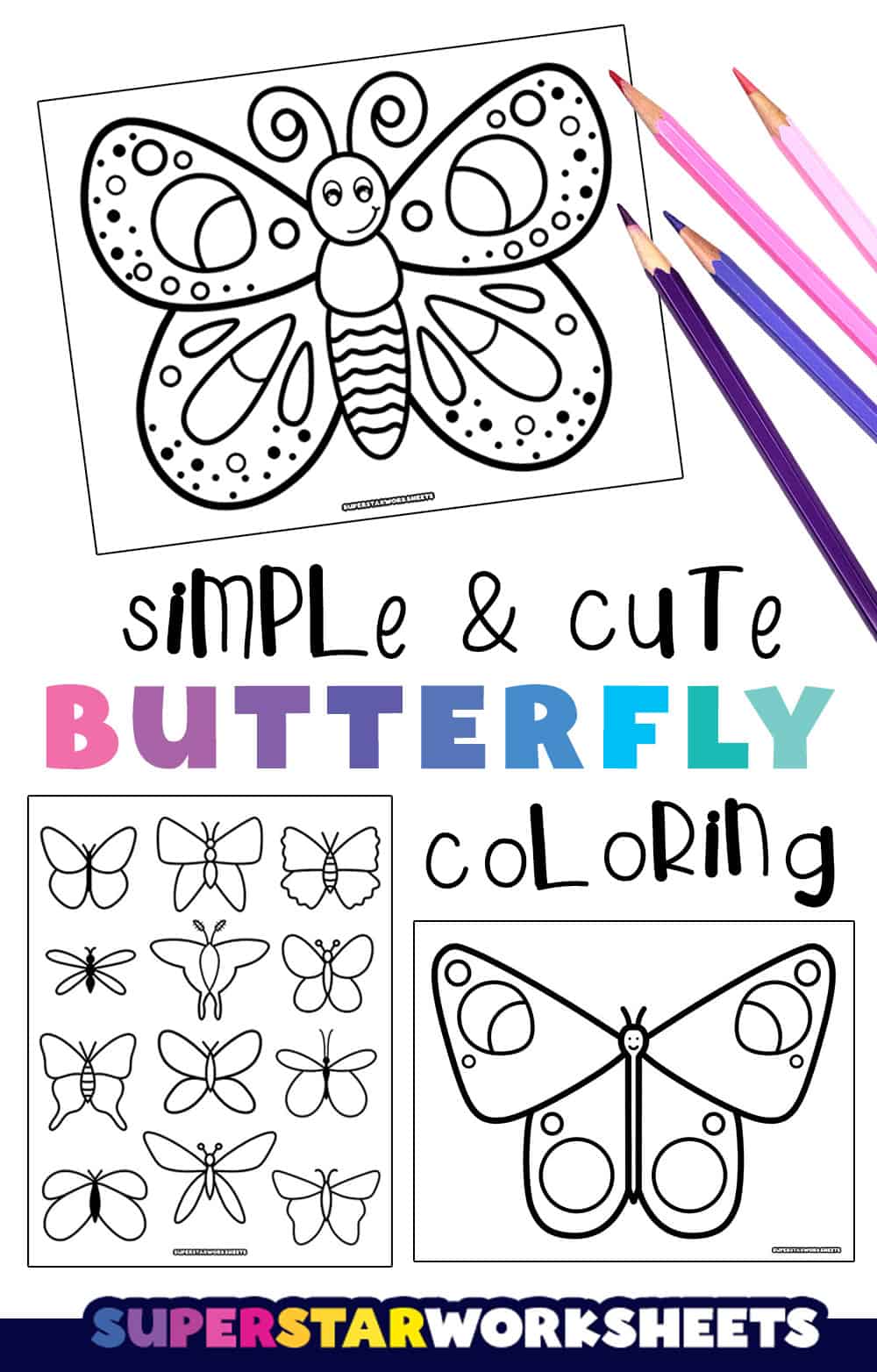 Butterfly Coloring Pages (Free Printables) - Superstar Worksheets