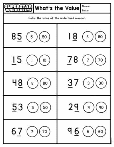 Place Value Worksheets - Superstar Worksheets