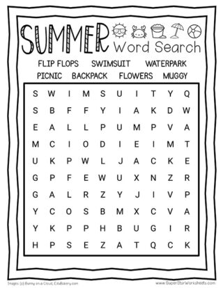 Summer Word Search - Superstar Worksheets