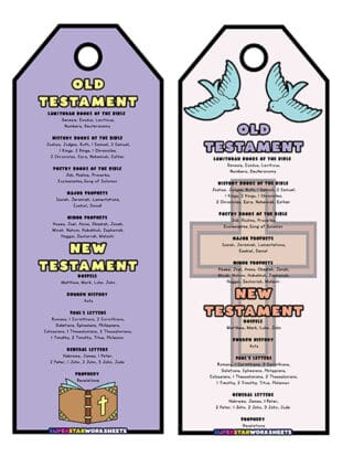 Books of the Bible List - Superstar Worksheets