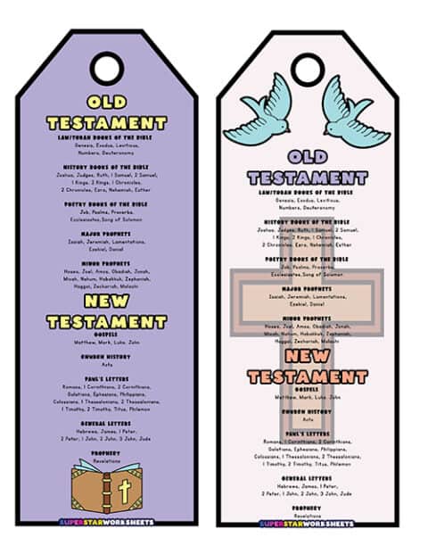 Books of the Bible List - Superstar Worksheets
