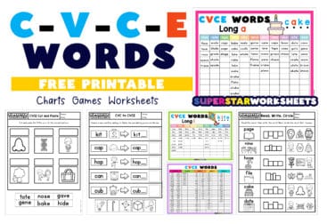 CVCE Words - Superstar Worksheets