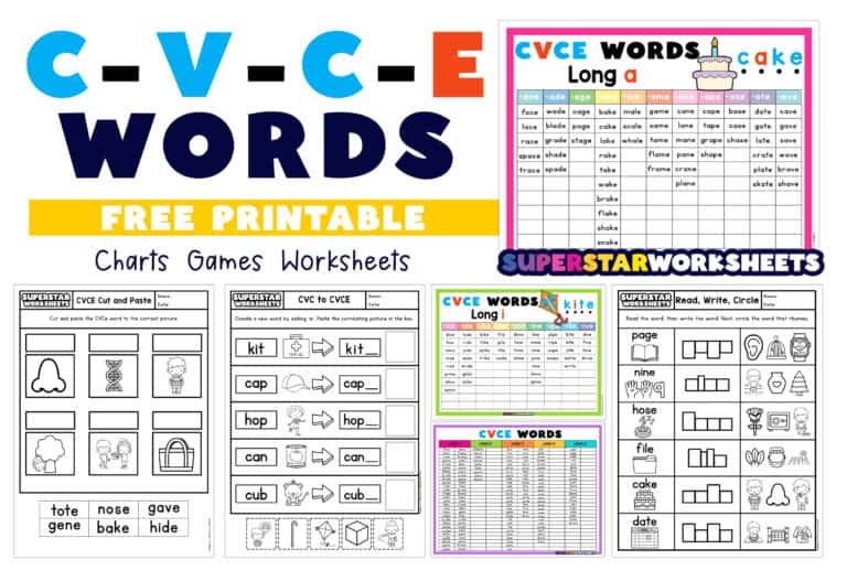CVCE Words - Superstar Worksheets