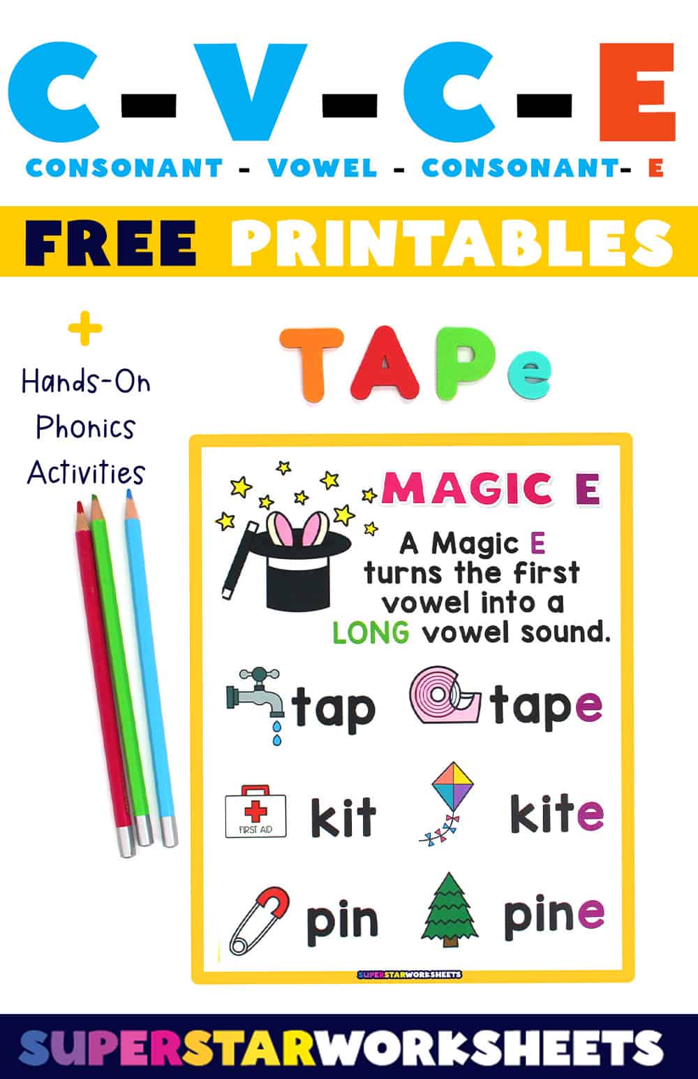 CVCE Words - Superstar Worksheets