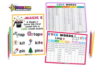 CVCE Words - Superstar Worksheets