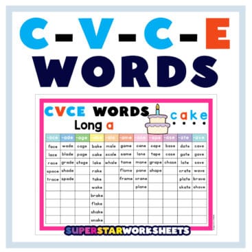 CVCE Words - Superstar Worksheets