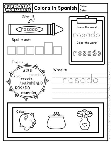 Spanish Color Worksheets - Superstar Worksheets