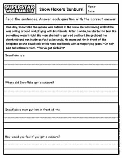 Compound Word Reading Passages - Superstar Worksheets