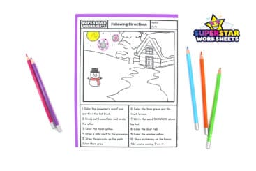Following Directions Worksheets - Superstar Worksheets