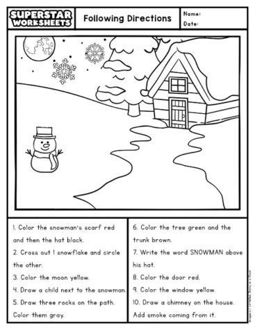 Following Directions Worksheets - Superstar Worksheets