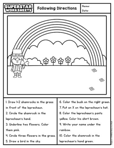Following Directions Worksheets - Superstar Worksheets