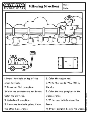 Following Directions Worksheets - Superstar Worksheets