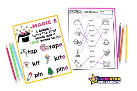 CVCE Words - Superstar Worksheets