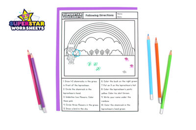 Following Directions Worksheets - Superstar Worksheets