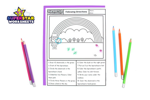 Following Directions Worksheets - Superstar Worksheets