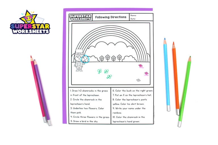 Following Directions Worksheets - Superstar Worksheets