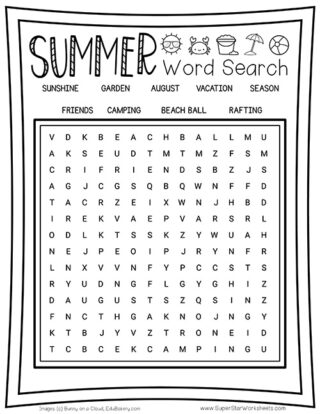 Summer Word Search - Superstar Worksheets