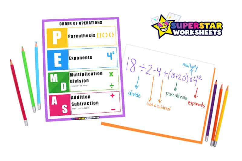Order of Operations - Superstar Worksheets