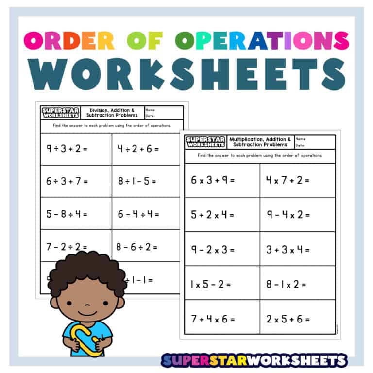 Order of Operations Worksheets - Superstar Worksheets