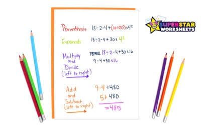 Order of Operations - Superstar Worksheets