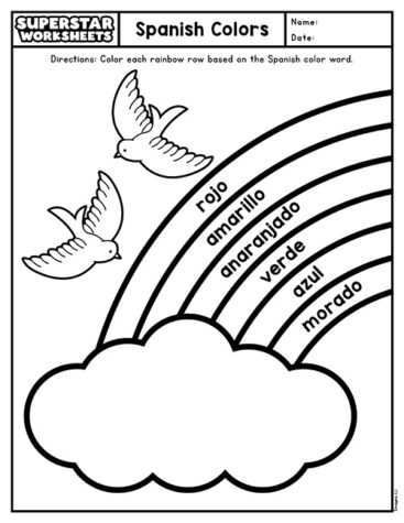 Spanish Color Worksheets - Superstar Worksheets