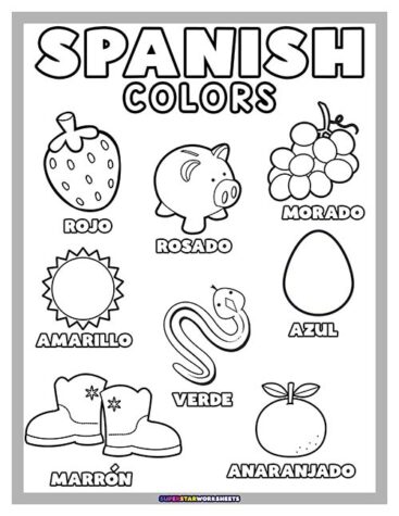 Spanish Color Worksheets - Superstar Worksheets