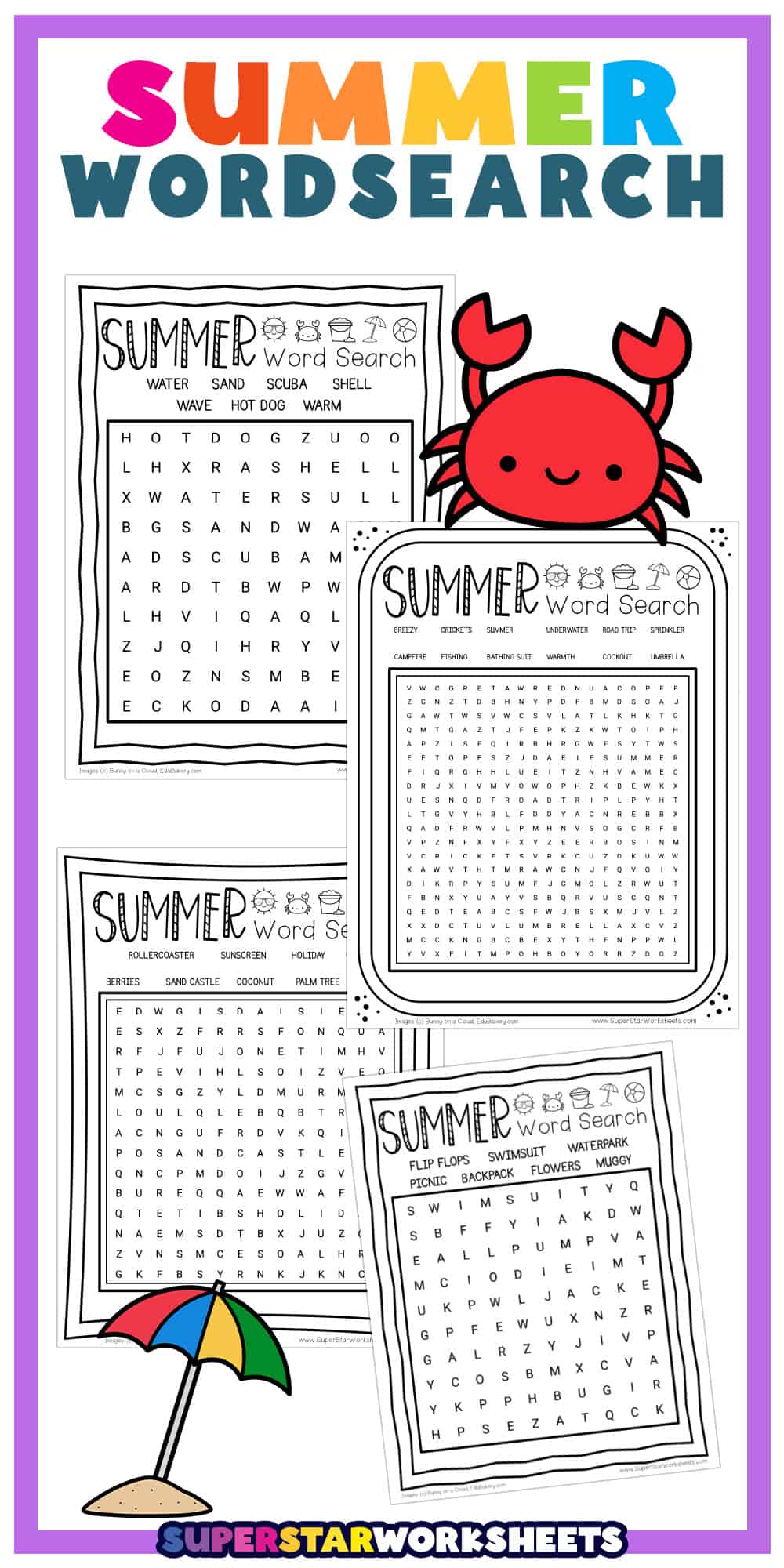 Summer Word Search - Superstar Worksheets